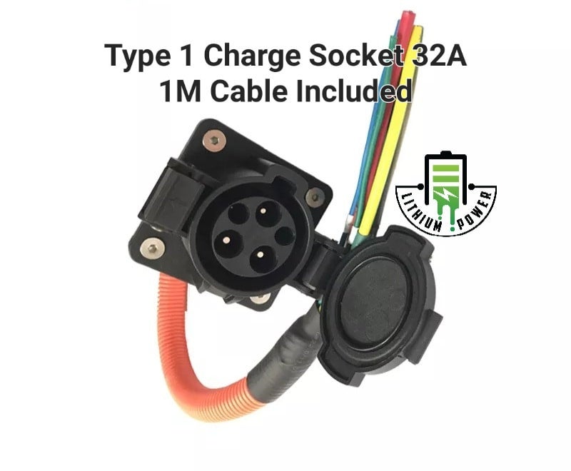 Type 1 J1772 Charge Socket 32A 1M Cable | Lithium Power